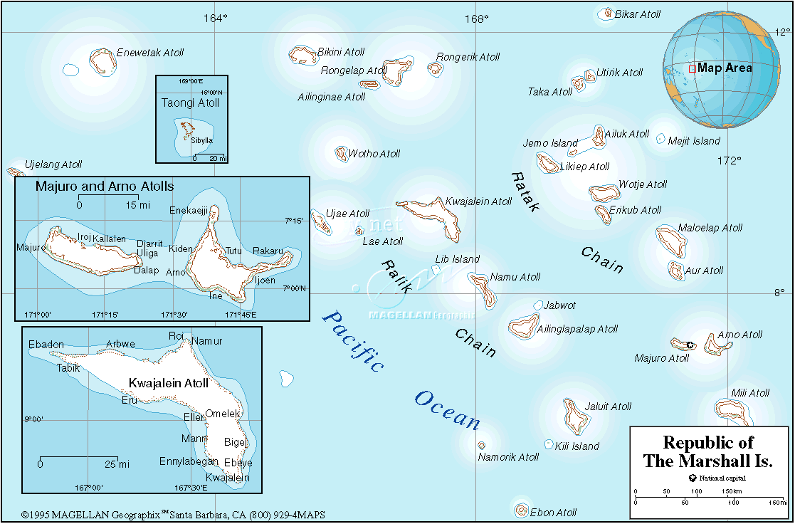 Bản đồ nước Marshall (Marshall Map) khổ lớn năm 2026