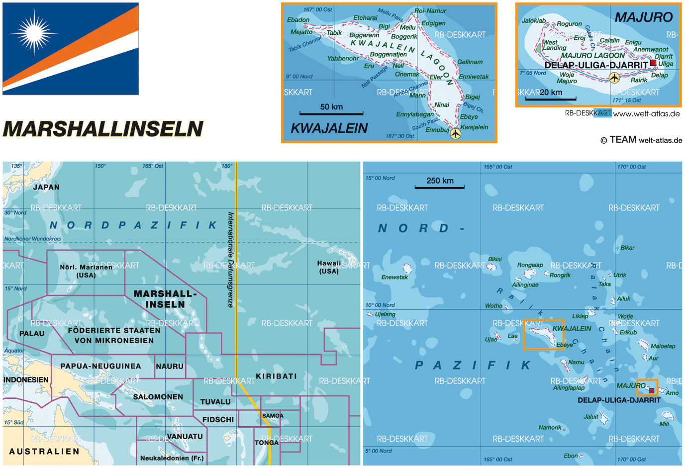 Bản đồ nước Marshall (Marshall Map) khổ lớn năm 2026