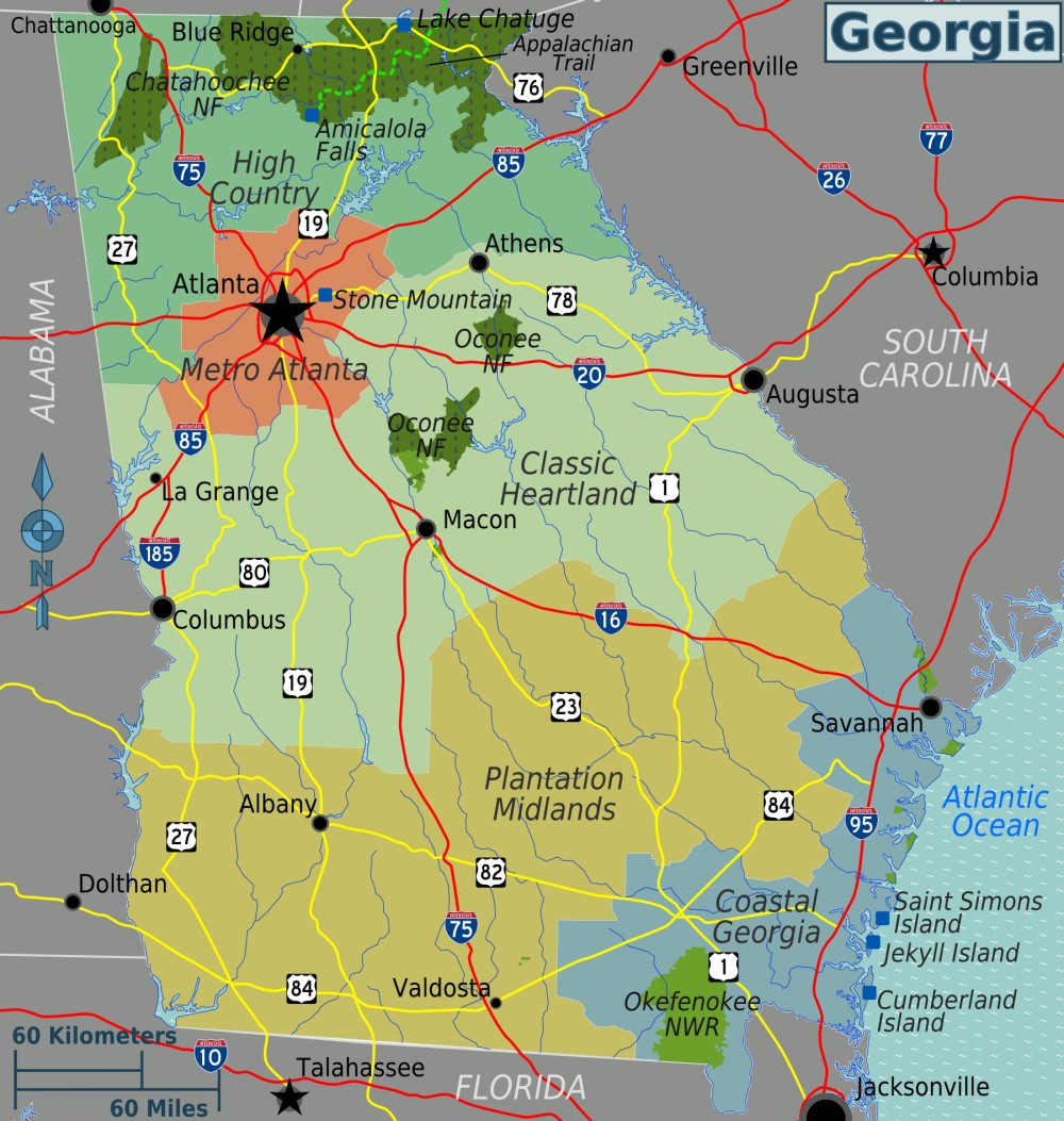 Bản đồ nước Gruzia (Georgia Map) khổ lớn năm 2026