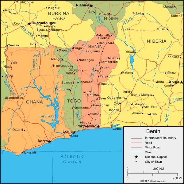 Bản đồ nước Benin (Benin Map) khổ lớn năm 2026