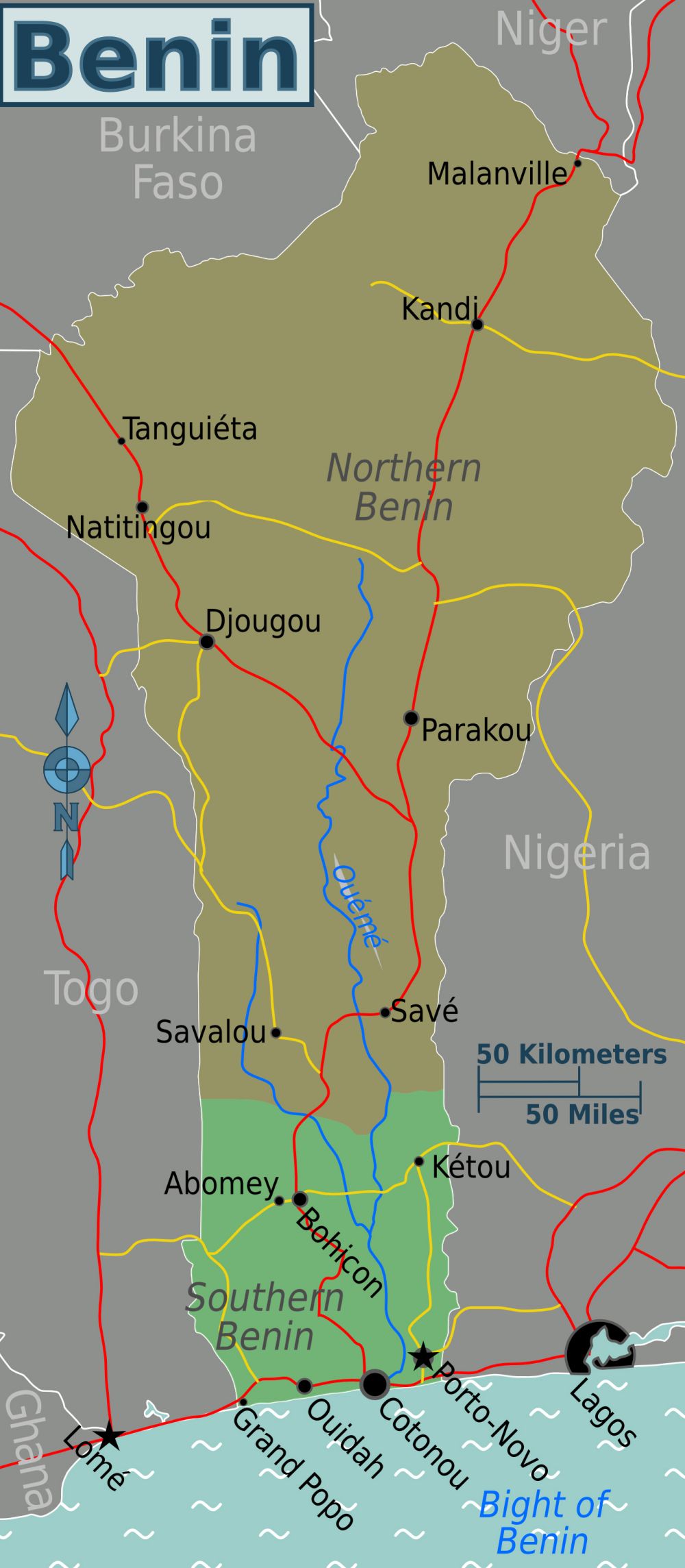 Bản đồ nước Benin (Benin Map) khổ lớn năm 2026